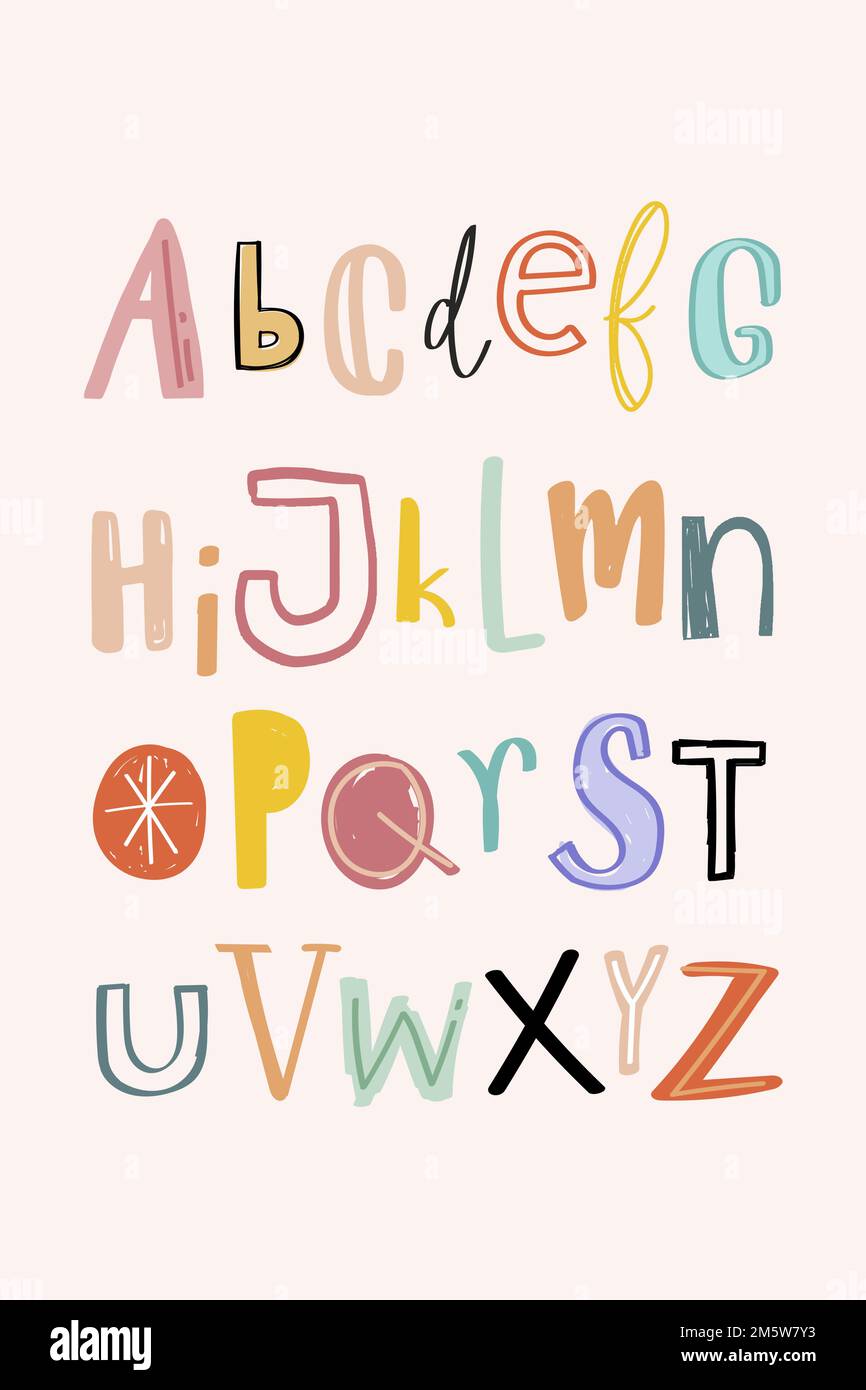 Alphabets doodle typography vector set Stock Vector Image & Art - Alamy