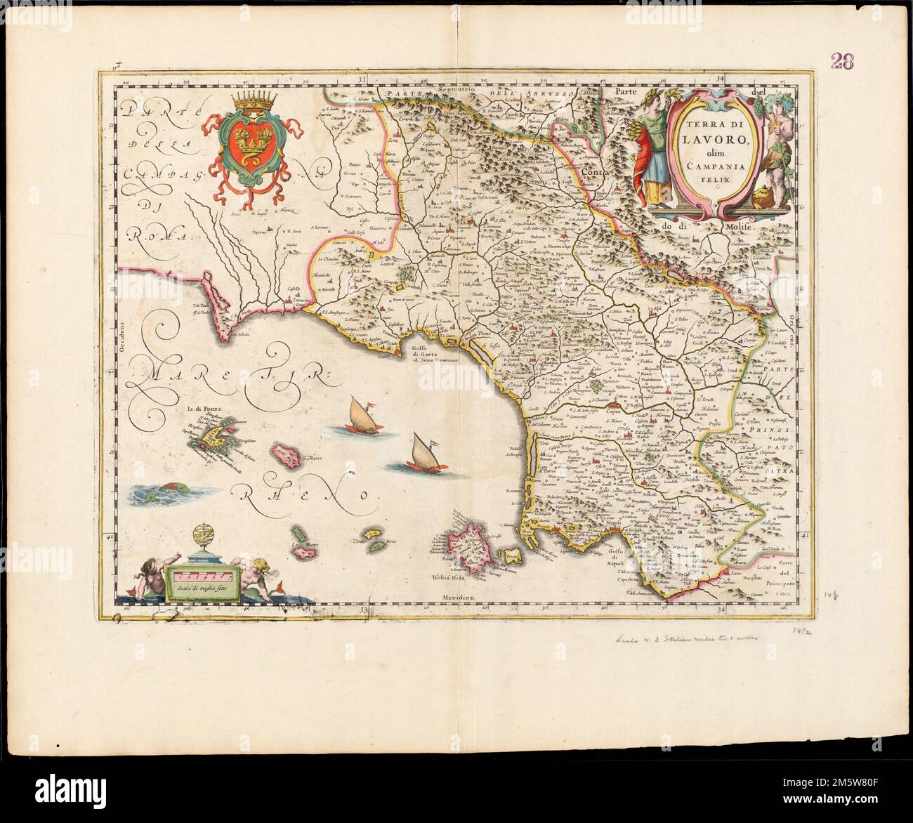 Terra di Lavoro, olim Campania felix. Map of the historical region of ...