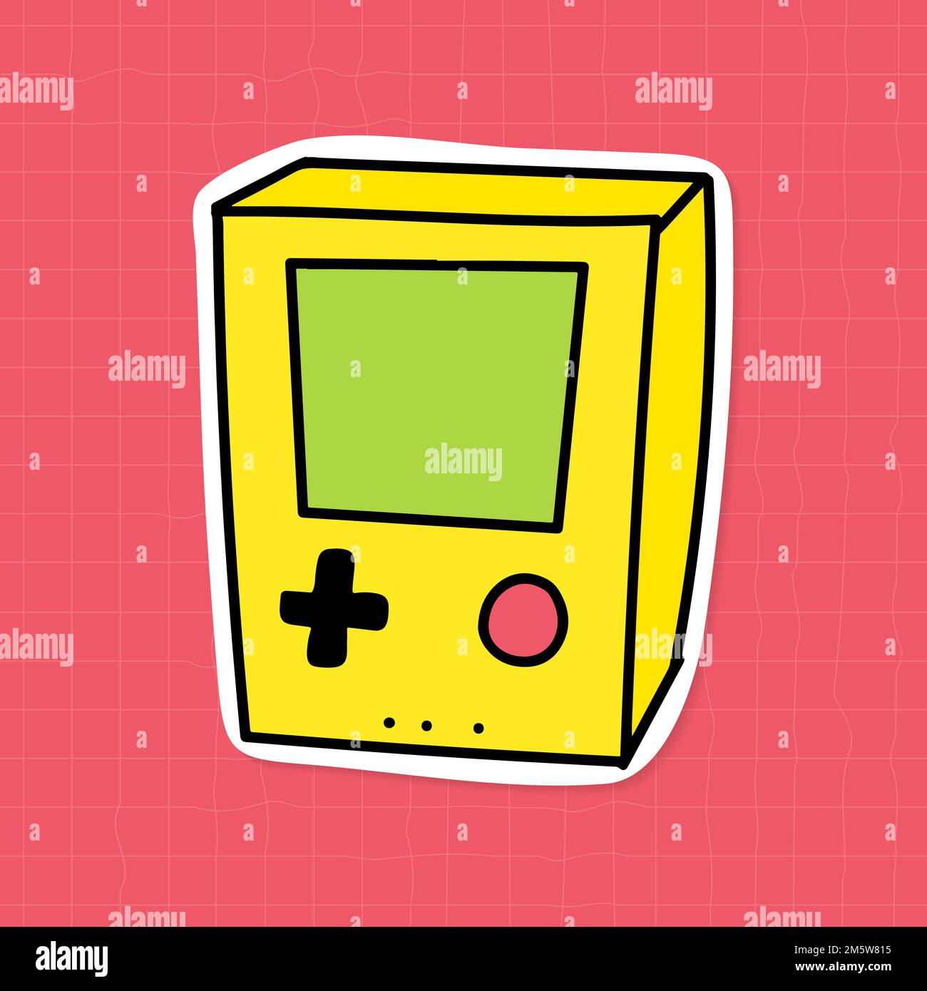 Yellow game console sticker with a white border vector Stock Vector ...