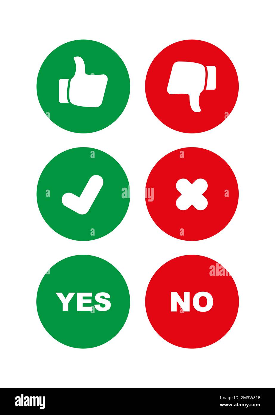 Yes, no sign on white background Stock Vector Image & Art - Alamy