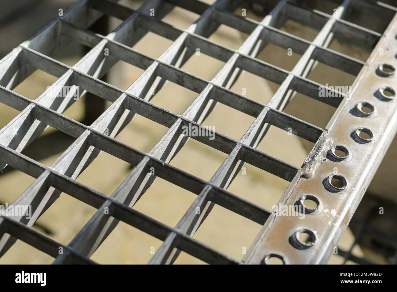 The metal grid of a staircase in Utrecht, the Netherlands Stock Photo ...