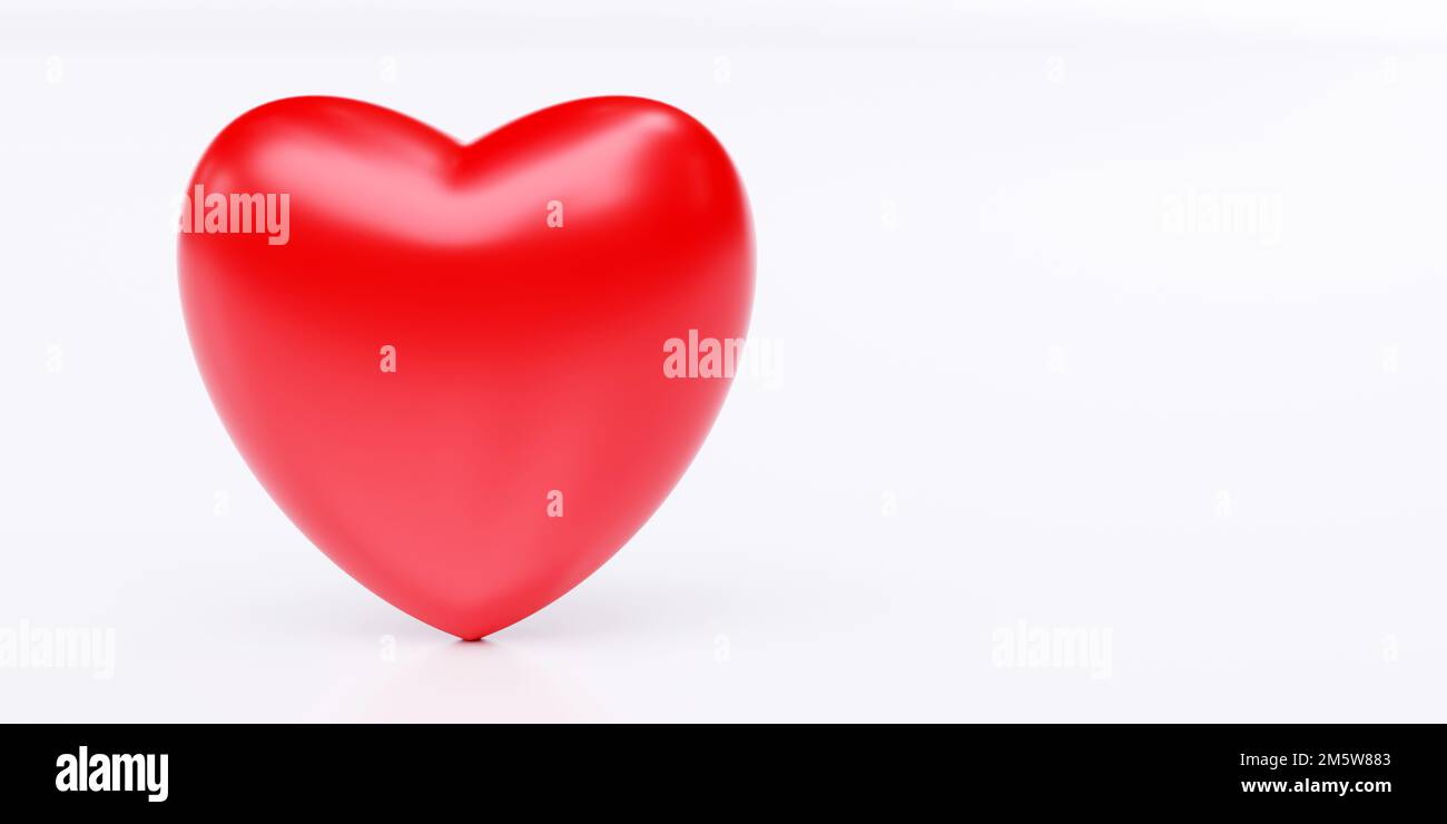 Passion red color heart isolated on white background. Valentine day ...