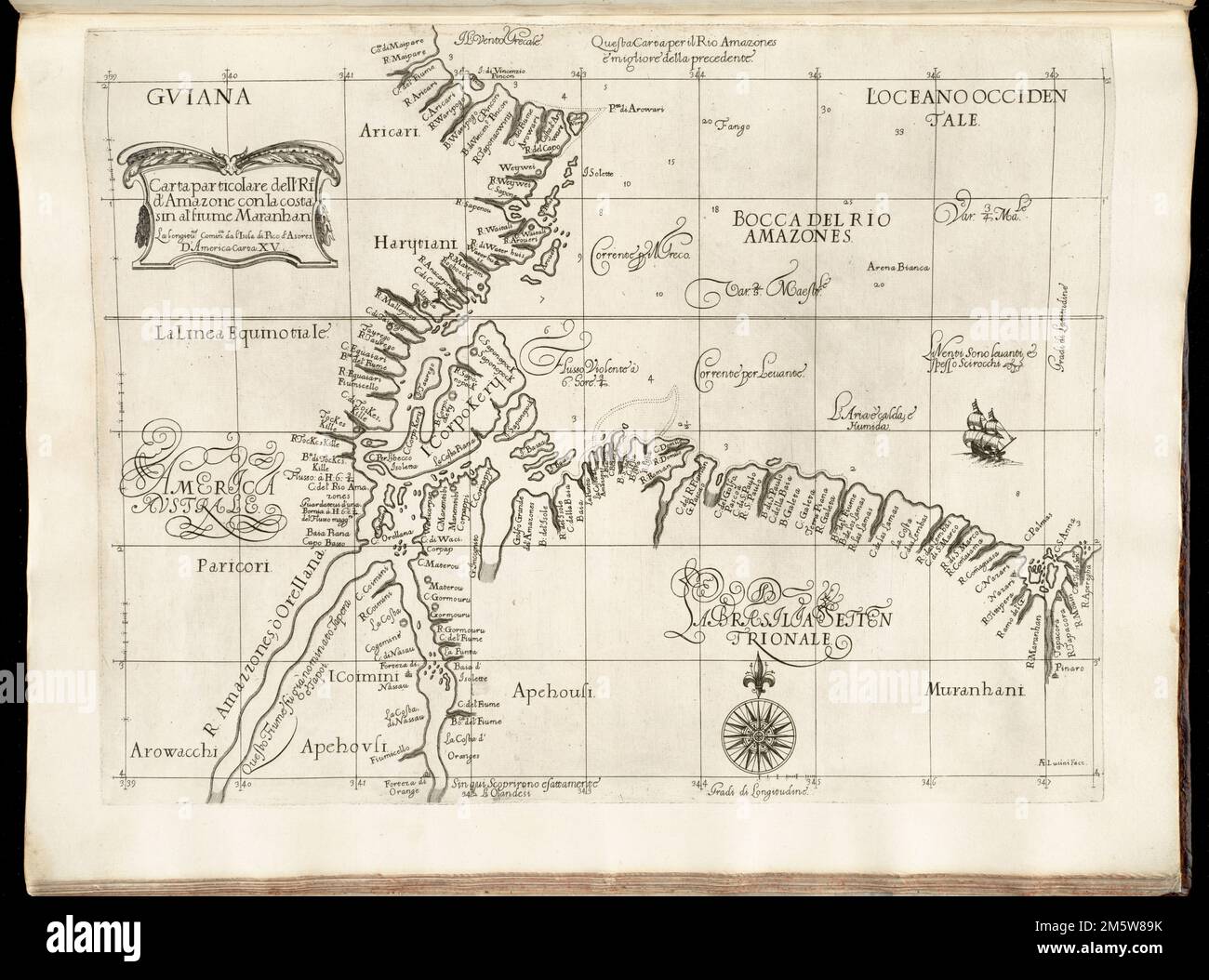 Carta particolare dell' rio d'Amazone con la costa sin al fiume ...
