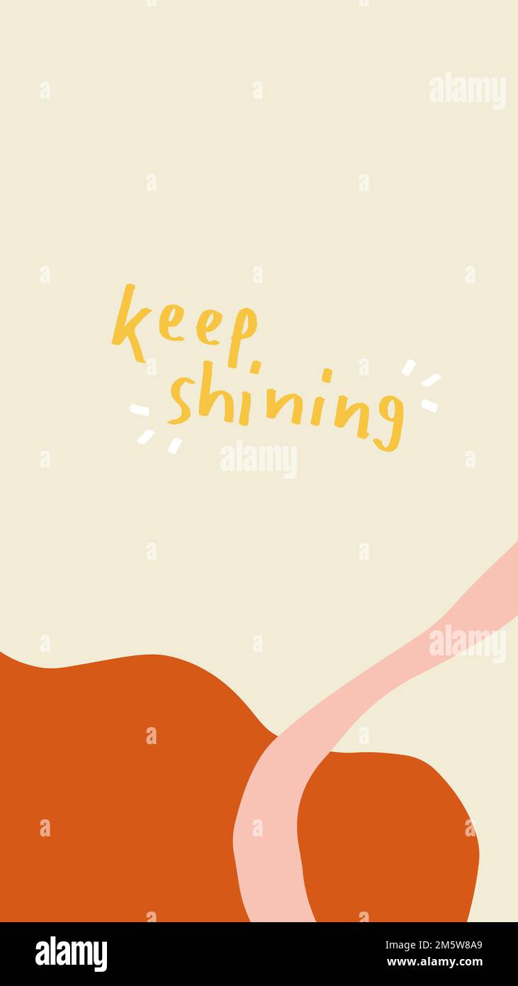 Keep shining doodle typography on a beige background vector Stock ...