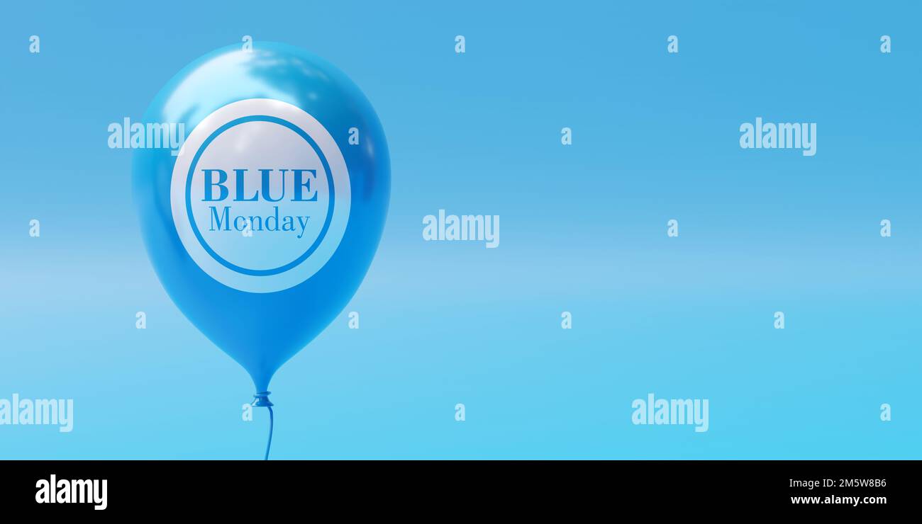 Feeling down and depressed on a blue Monday, symbolized by a blue color ...