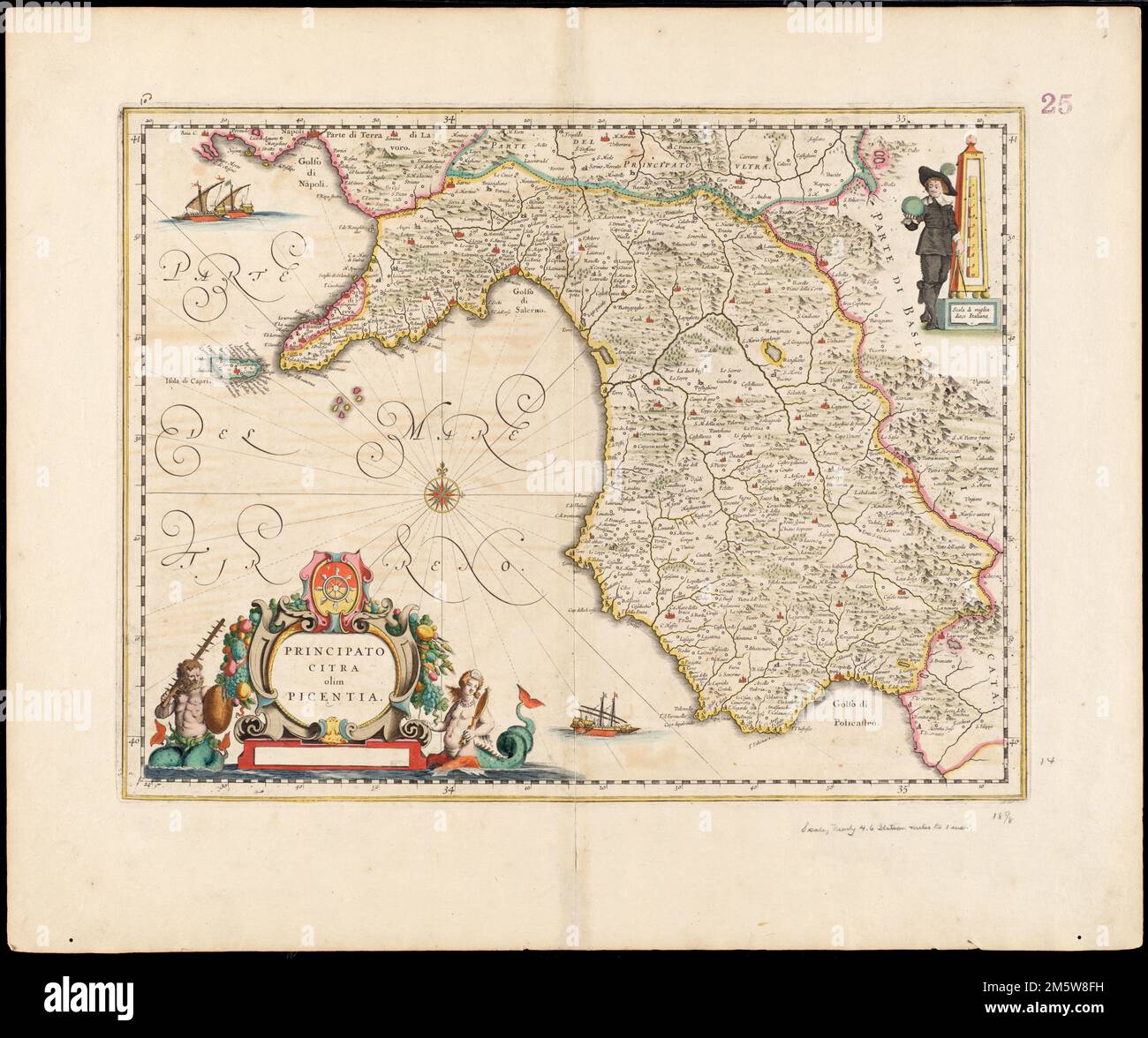 Principato citra olim Picentia. Map of the Campania region of southern ...