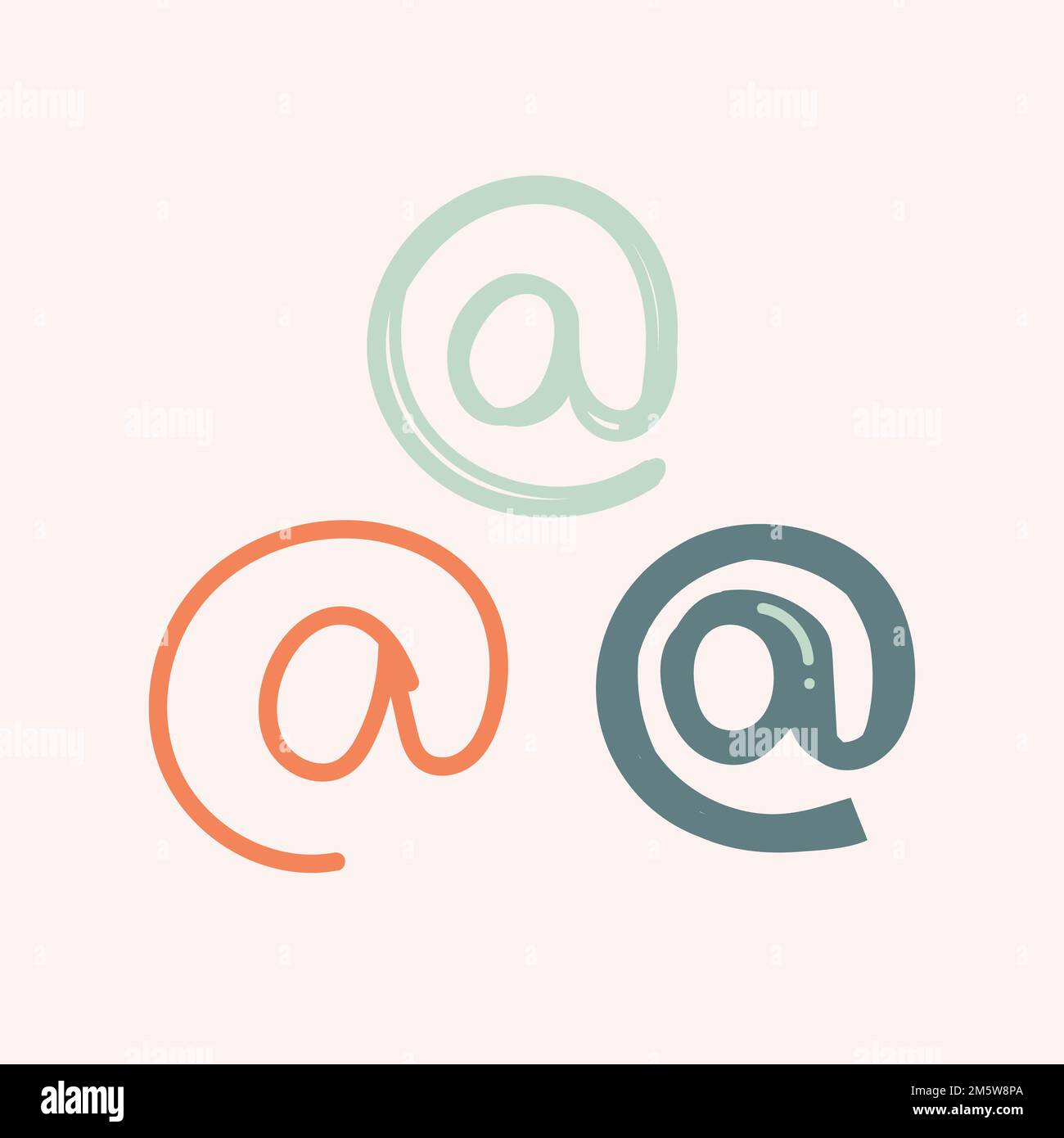 Pastel at symbol vector doodle font hand drawn collection Stock Vector ...