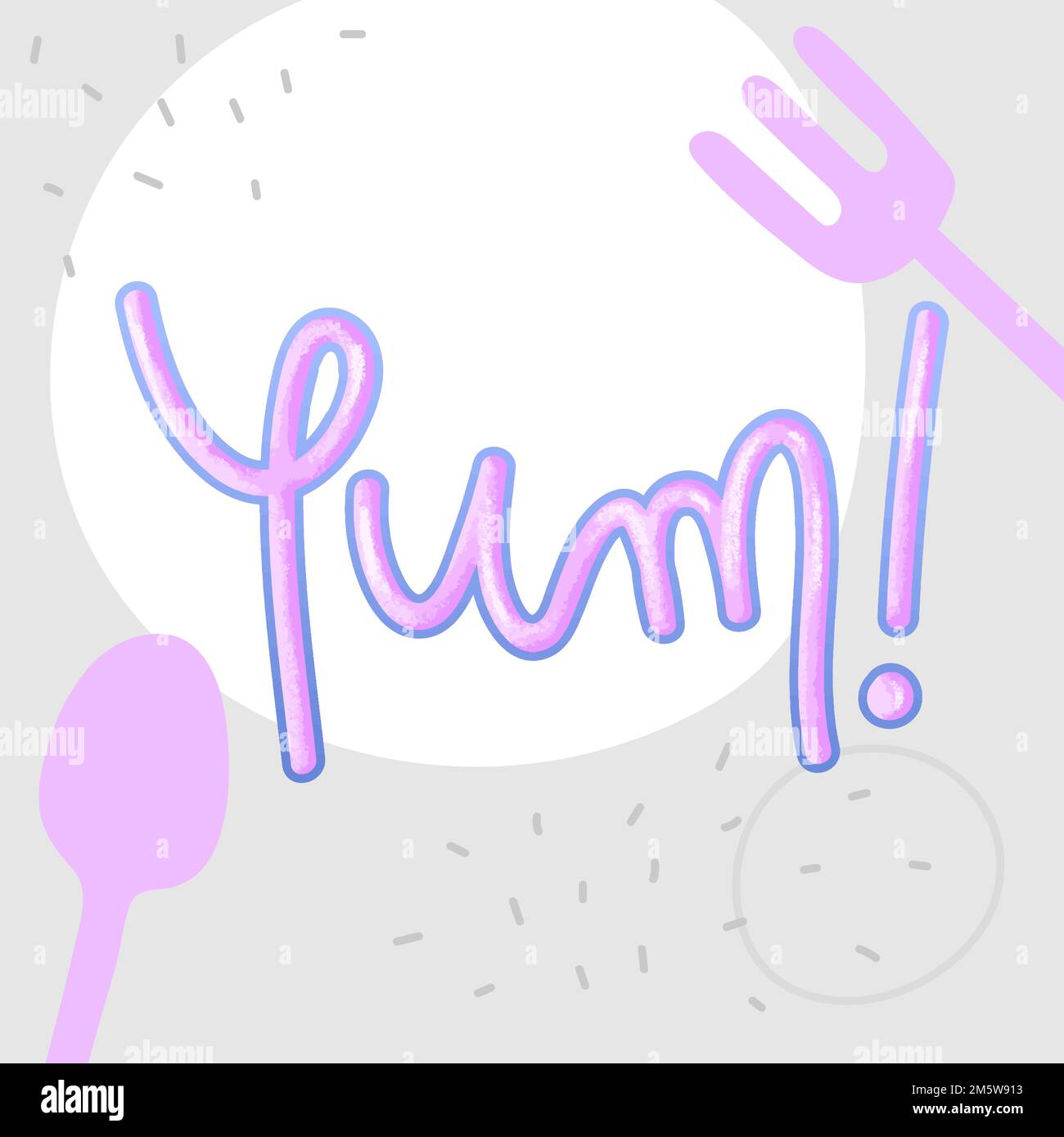 Yum! word calligraphy vector food typography Stock Vector Image & Art ...