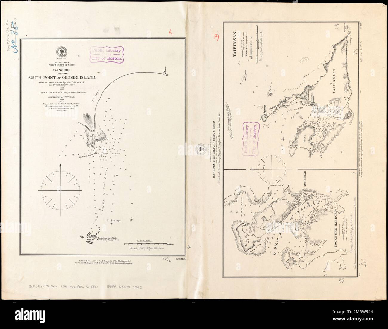 Sea of Japan, west coast of Yezo, dangers off the south point of ...