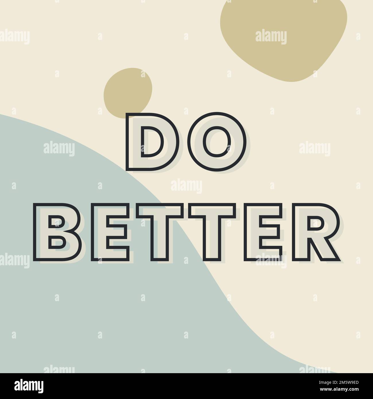 Do better typography on a green and beige background vector Stock ...