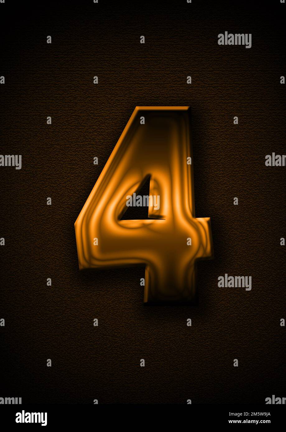 number written in gold 3d metallic on brown textured background Stock ...