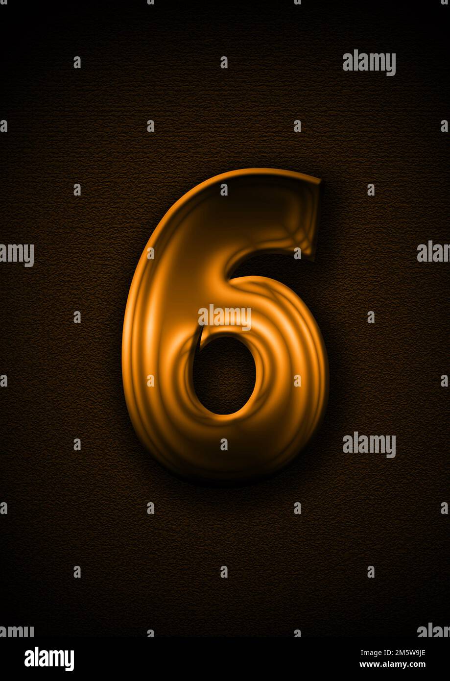 number written in gold 3d metallic on brown textured background Stock ...