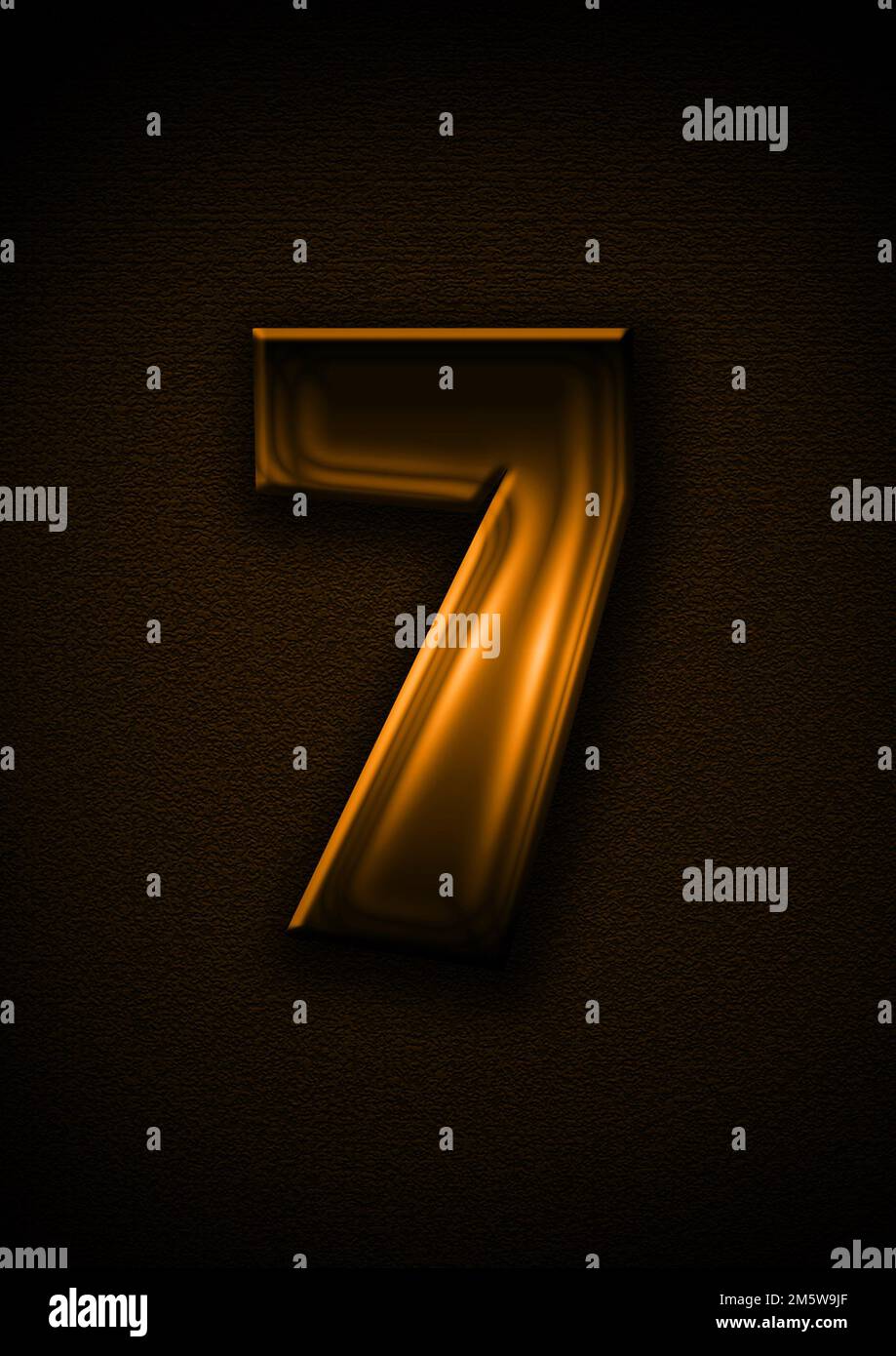 number written in gold 3d metallic on brown textured background Stock ...