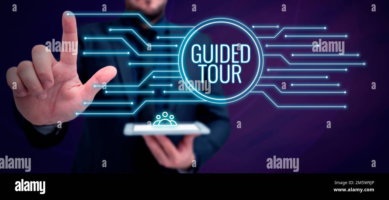 Handwriting text Guided Tour. Business concept advice or information ...