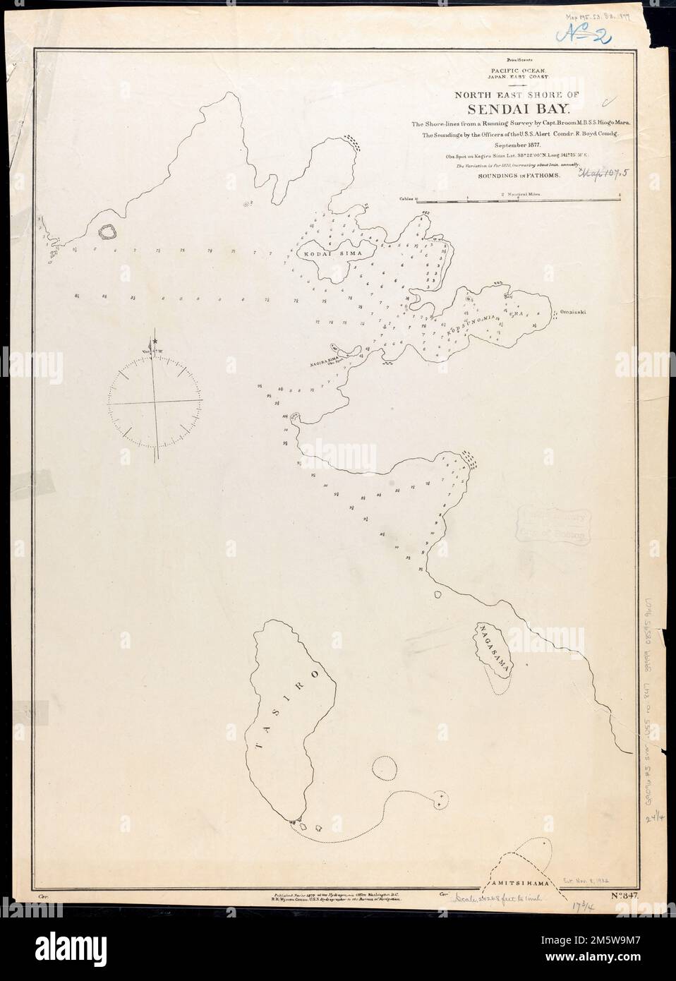 Pacific Ocean, Japan, east coast, north east shore of Sendai Bay ...