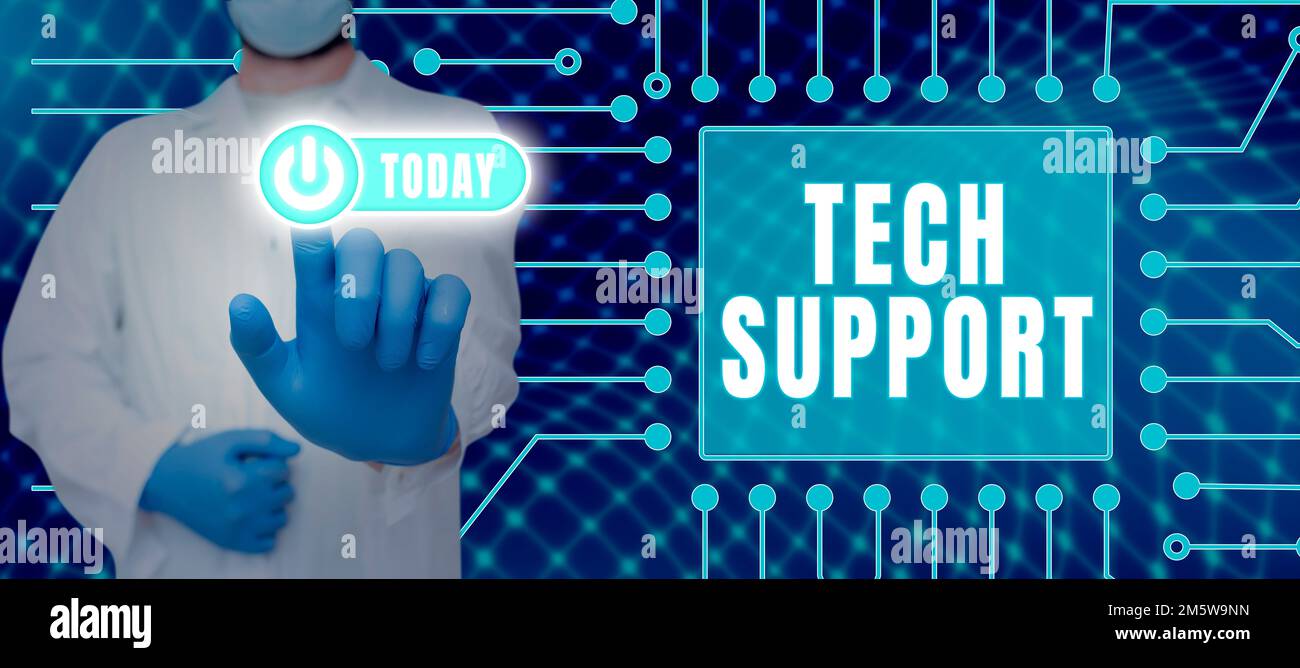 Text sign showing Tech Support. Concept meaning Assisting individuals ...