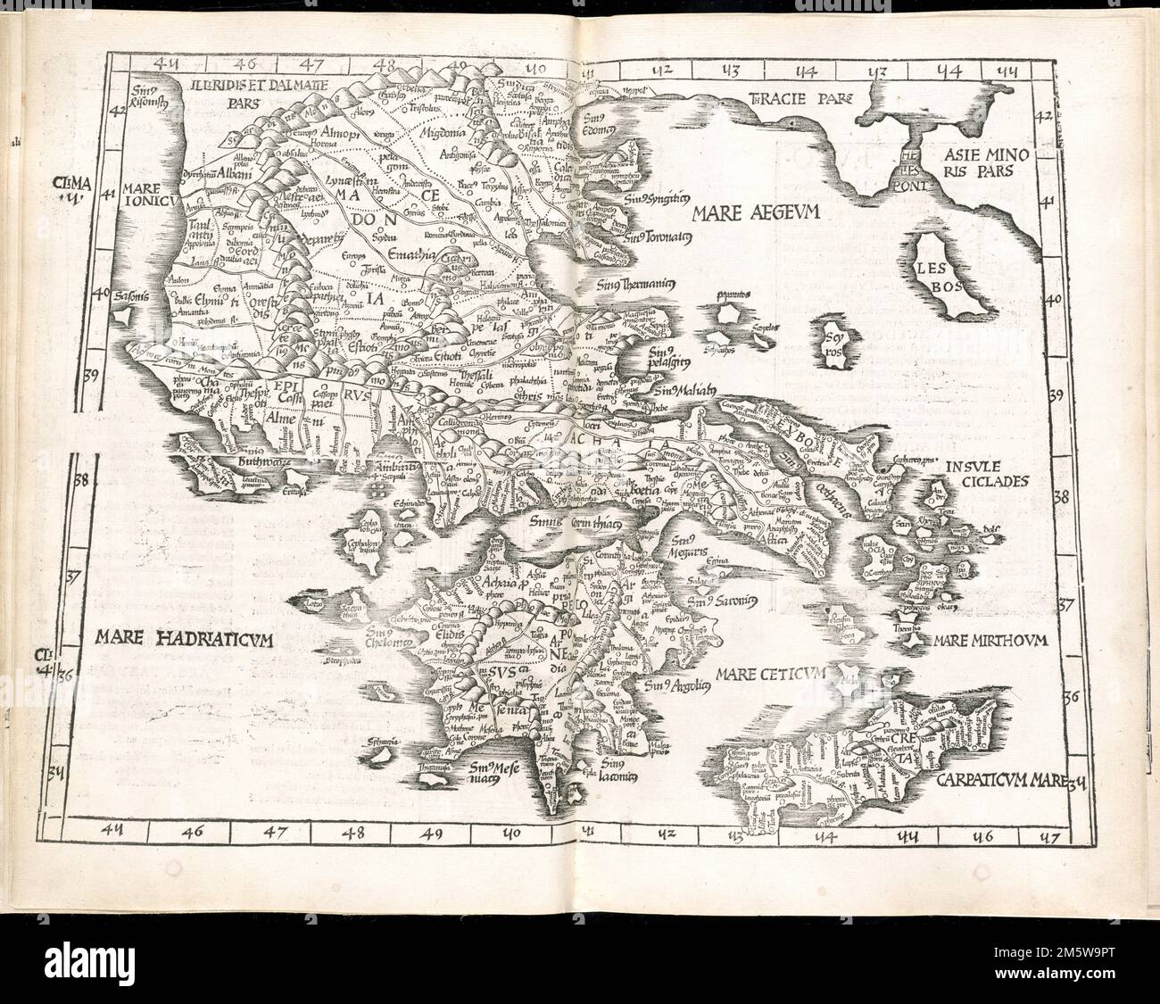 Tabula X Europae. Map of Greece. Relief shown pictorially. Includes ...