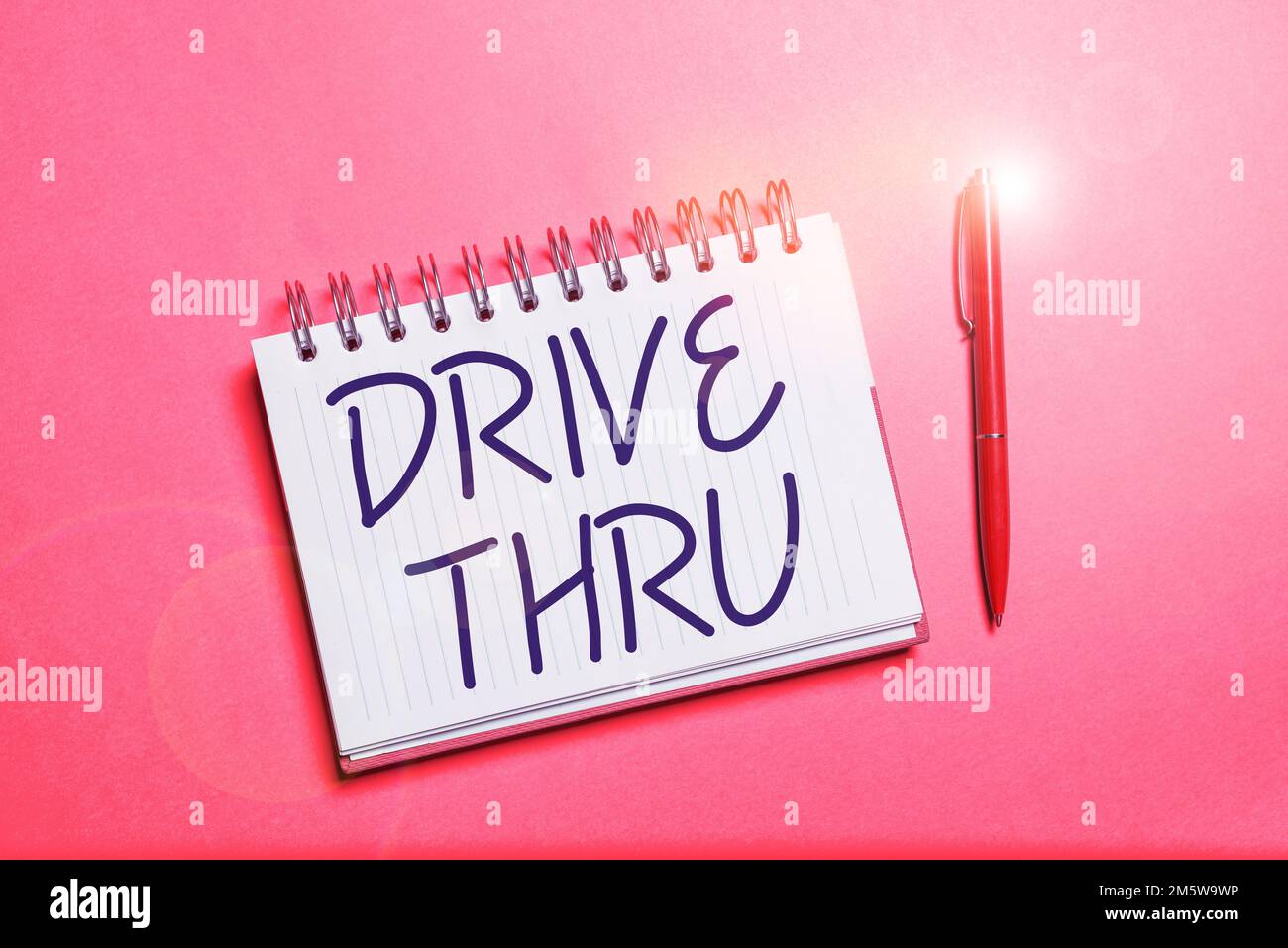 Handwriting text Drive Thru. Word Written on place where you can get ...