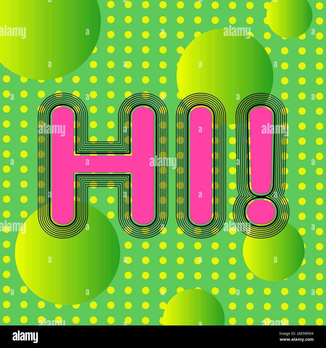 Hi vector offset stroke typography Stock Vector Image & Art - Alamy