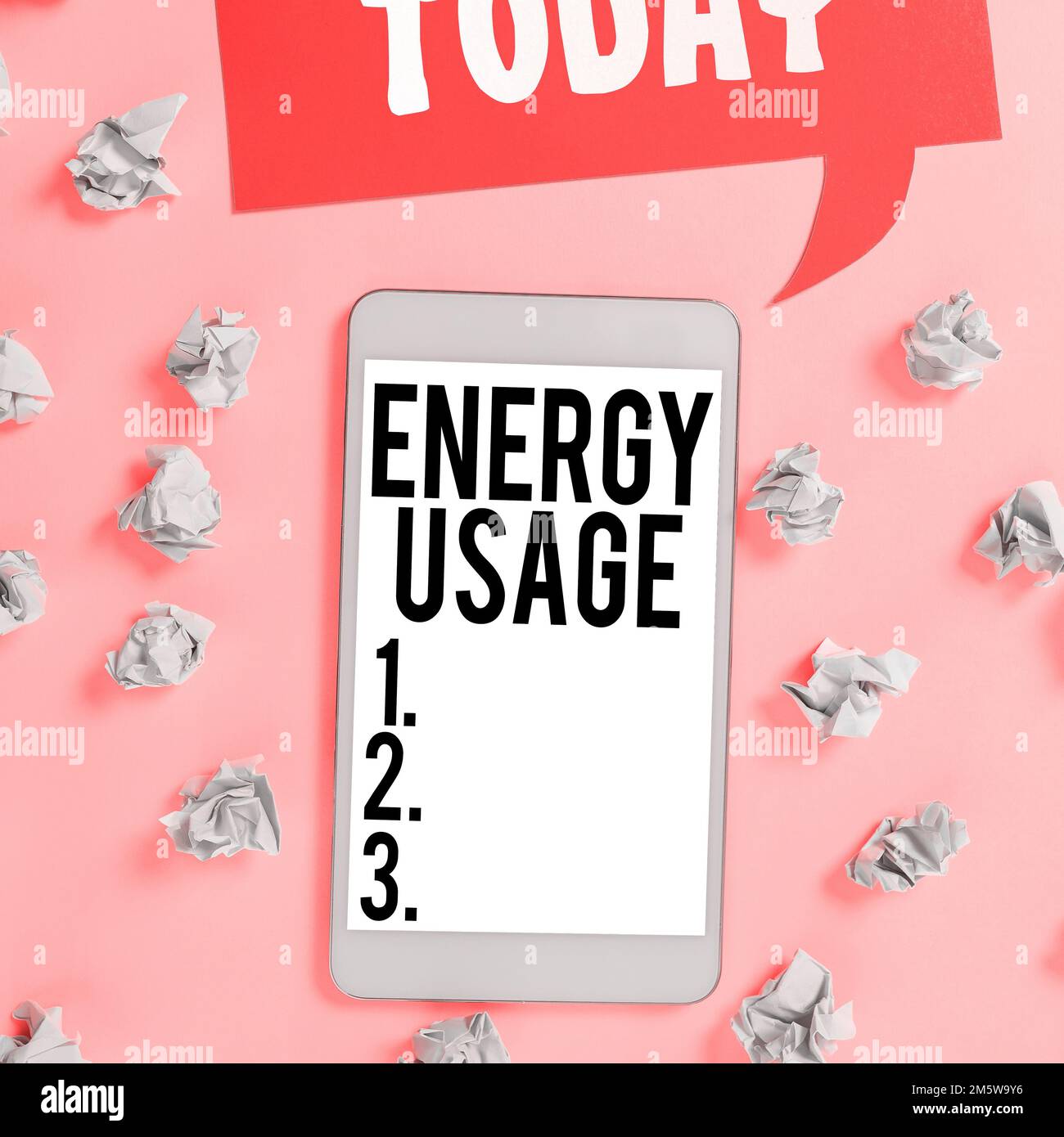 Sign displaying Energy Usage. Word Written on Amount of energy consumed ...