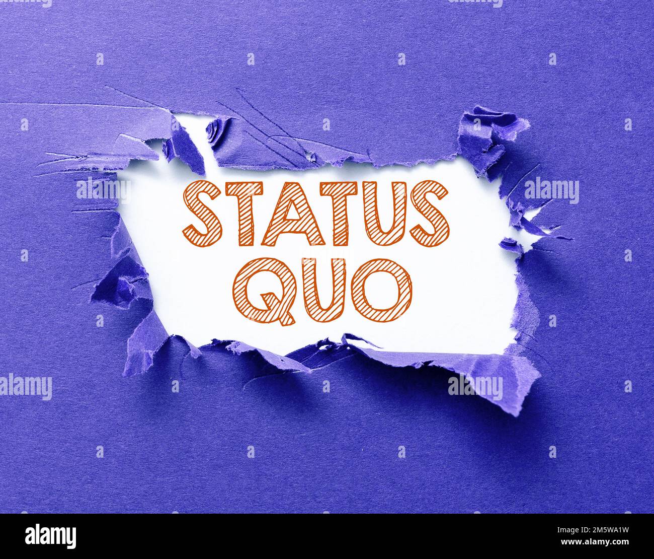 Inspiration showing sign Status Quo. Business idea existing state of ...
