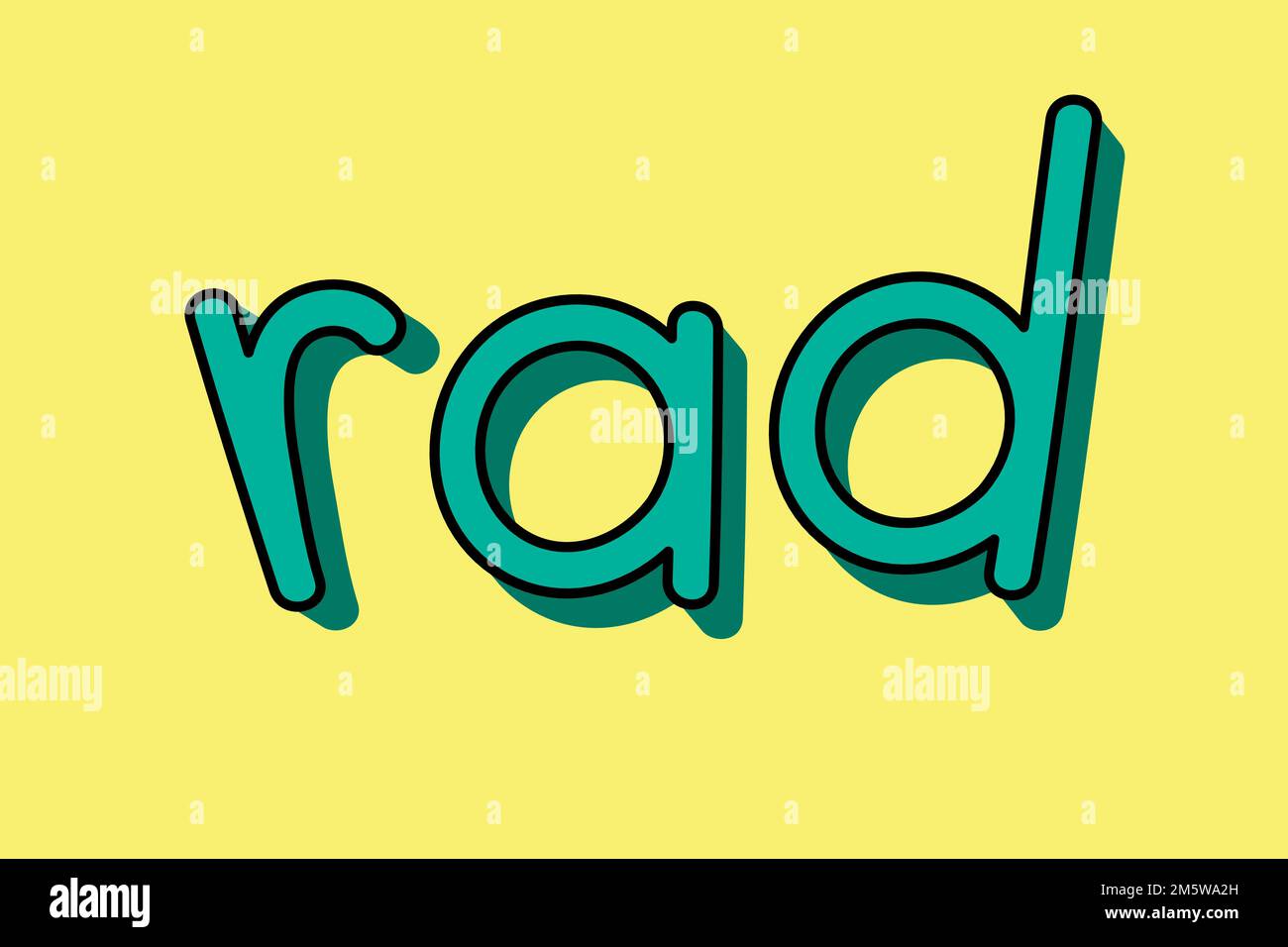 Green rad typography on a yellow background vector Stock Vector Image ...