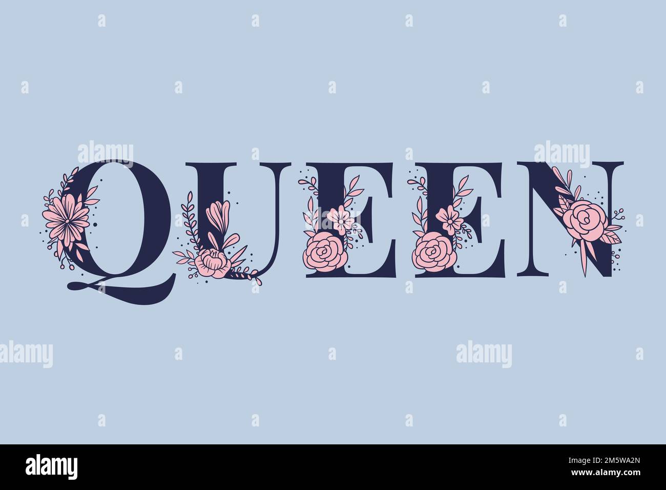 Queen word typography vector font lettering Stock Vector Image & Art ...