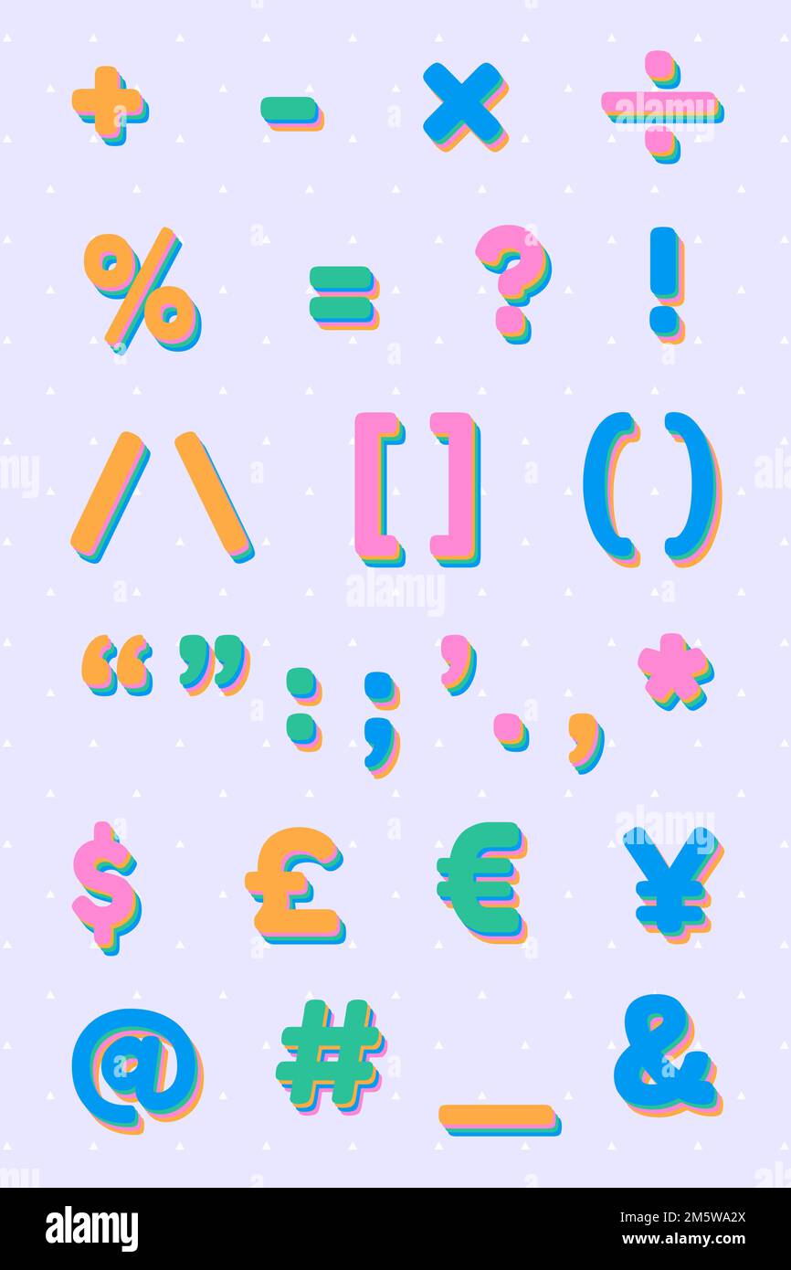 Vector symbol set font 3d shade Stock Vector Image & Art - Alamy
