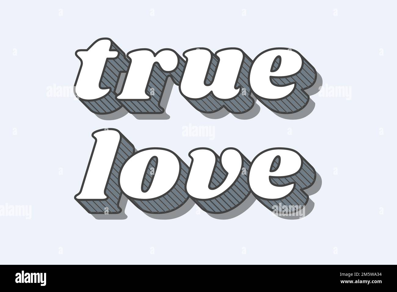 Funky bold style true love typography vector illustration Stock Vector ...