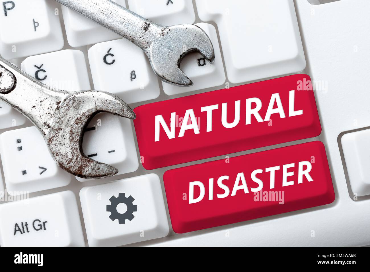 Text caption presenting Natural Disaster. Business idea occurring in ...
