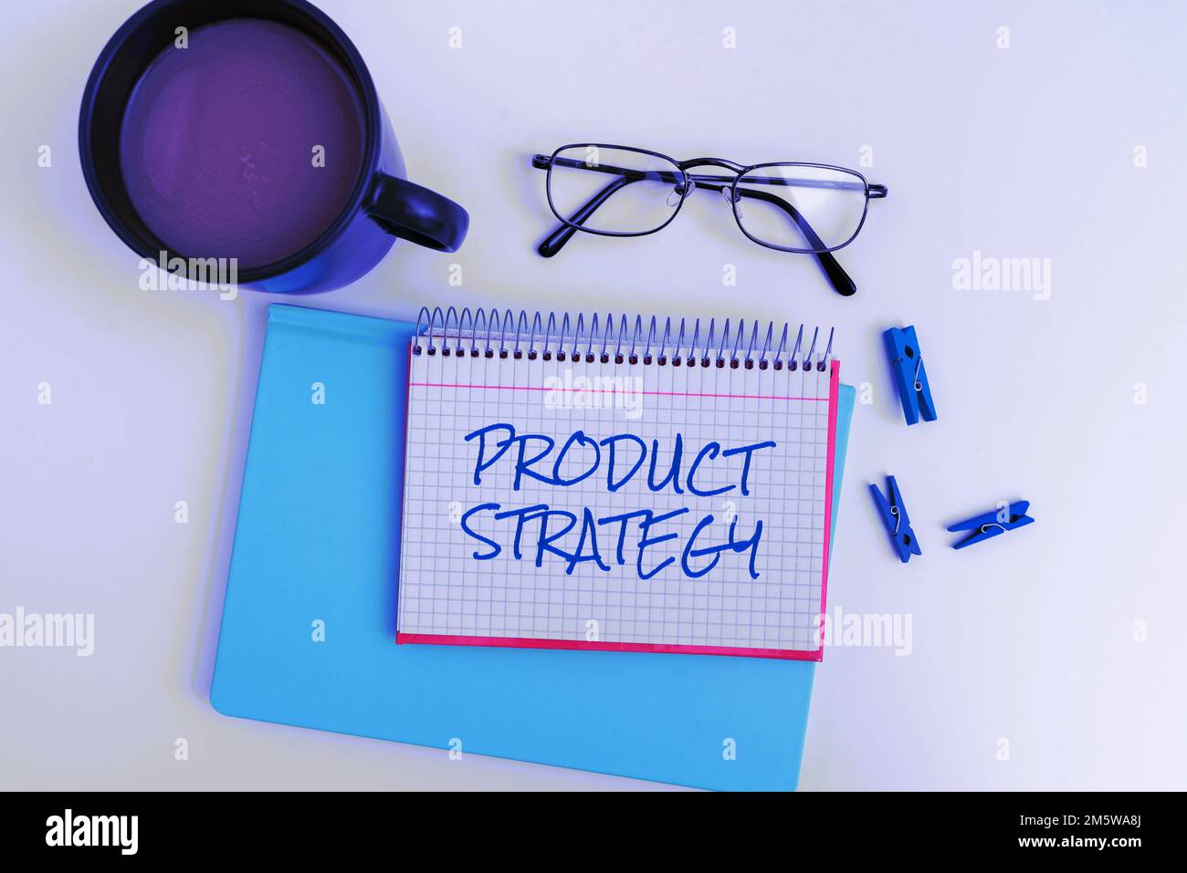 Hand writing sign Product Strategy. Business overview long term plan ...