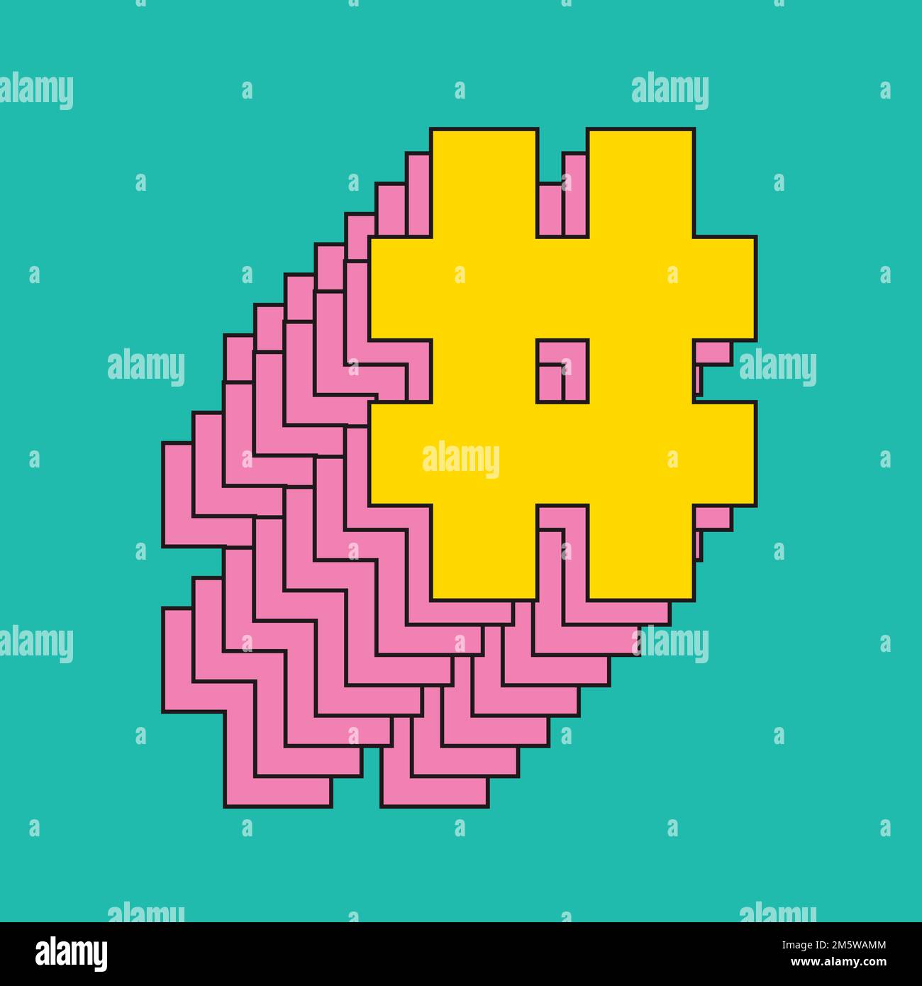 Hashtag symbol layered 3d vector font Stock Vector Image & Art - Alamy