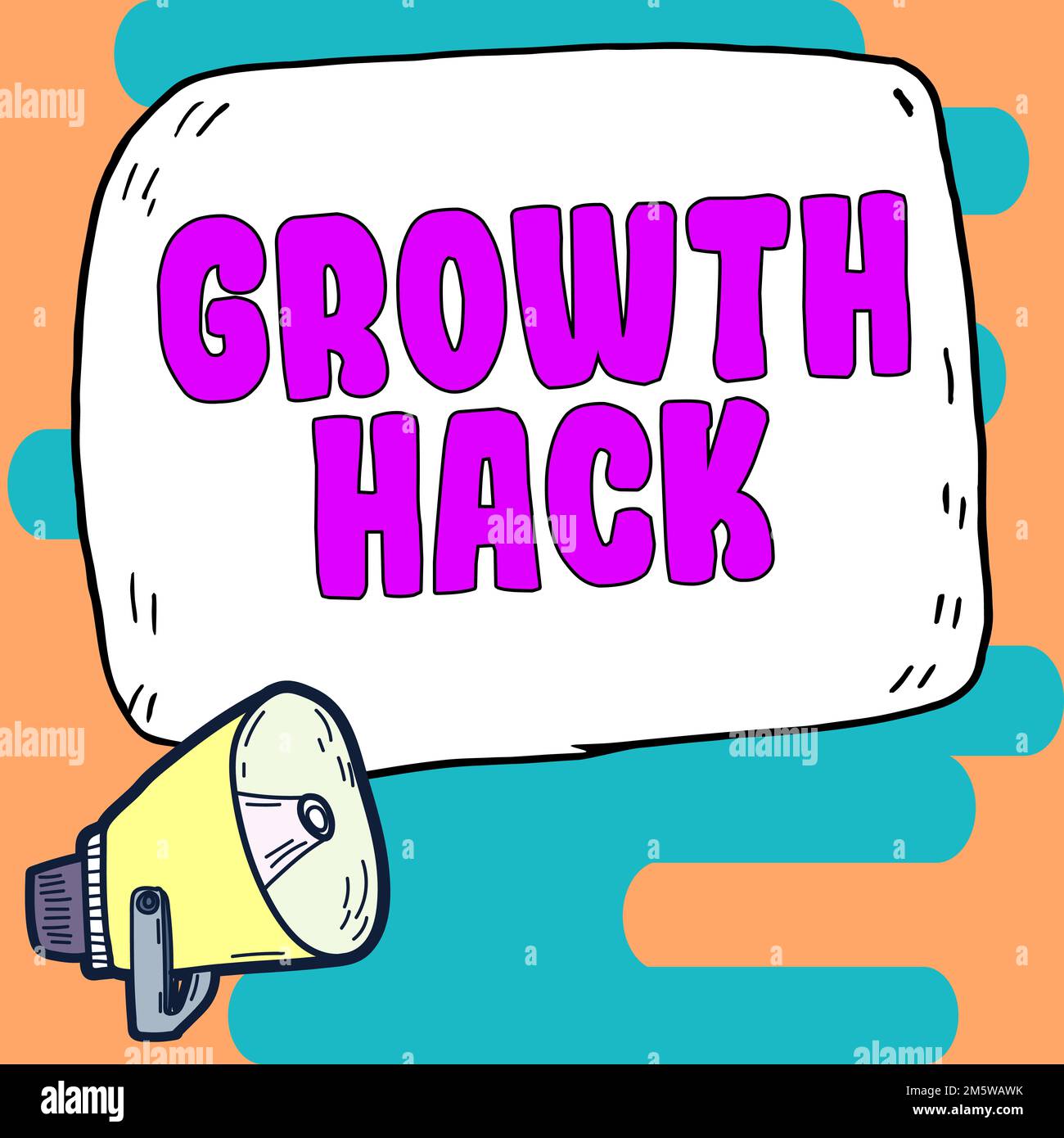 Hand writing sign Growth Hack. Word Written on generally to acquire as ...