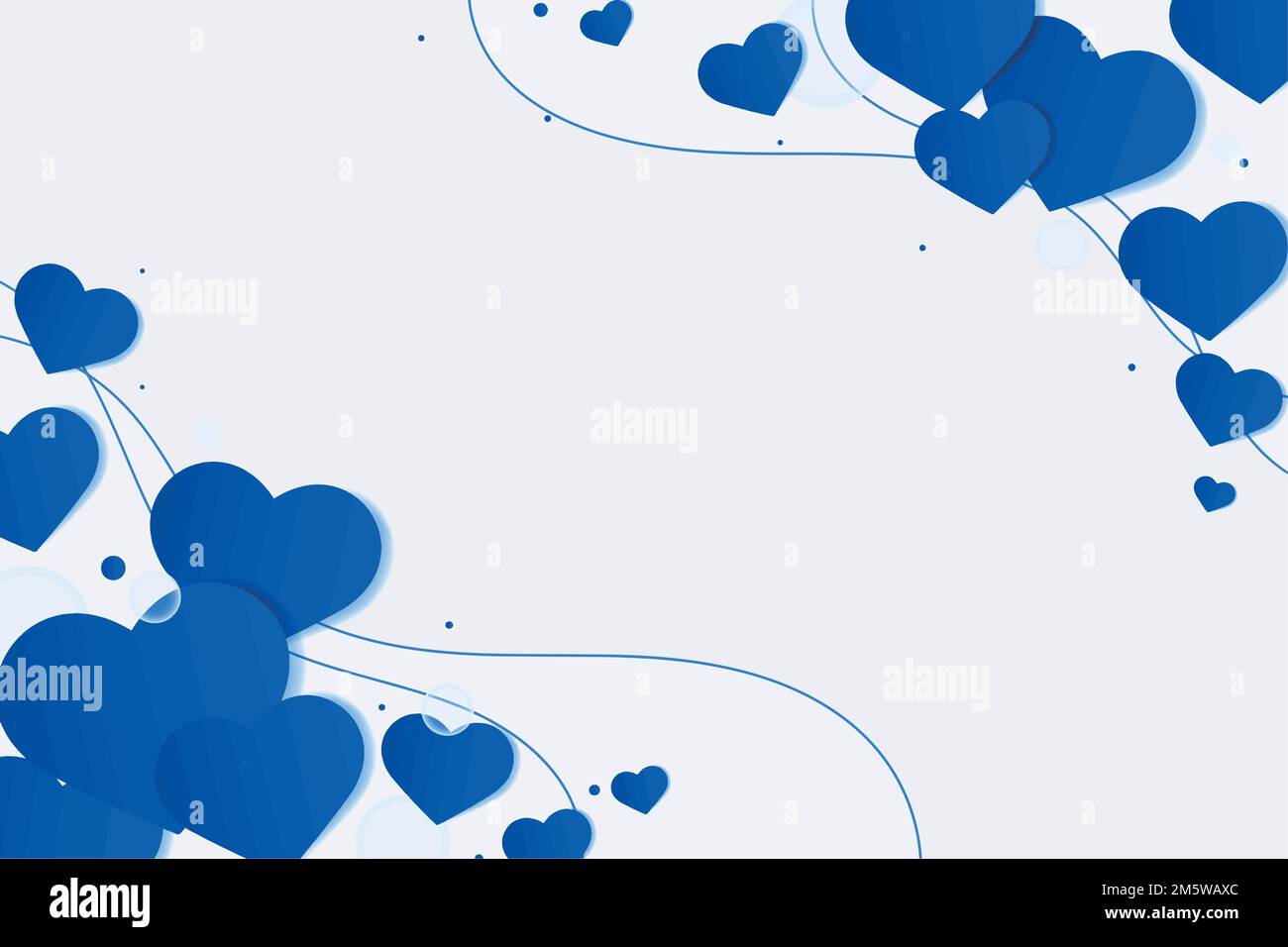 Vector cute heart side border blue background Stock Vector Image & Art ...