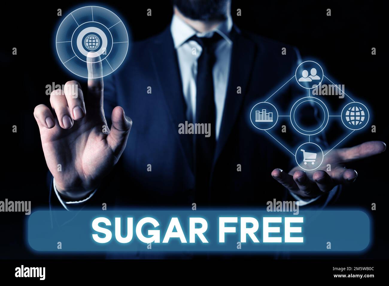 Writing displaying text Sugar Free. Concept meaning containing an ...