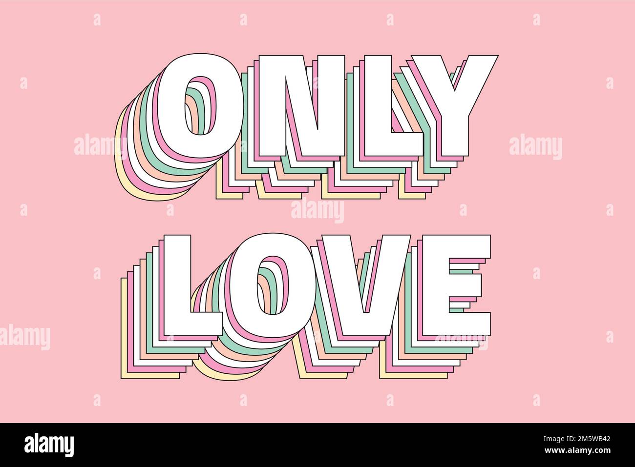 Retro layered text effect hi-res stock photography and images - Alamy