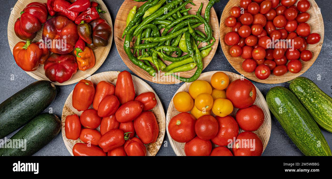 Multiple bowls, Healthy eating, Banner, Vegetables, snake cucumber ...
