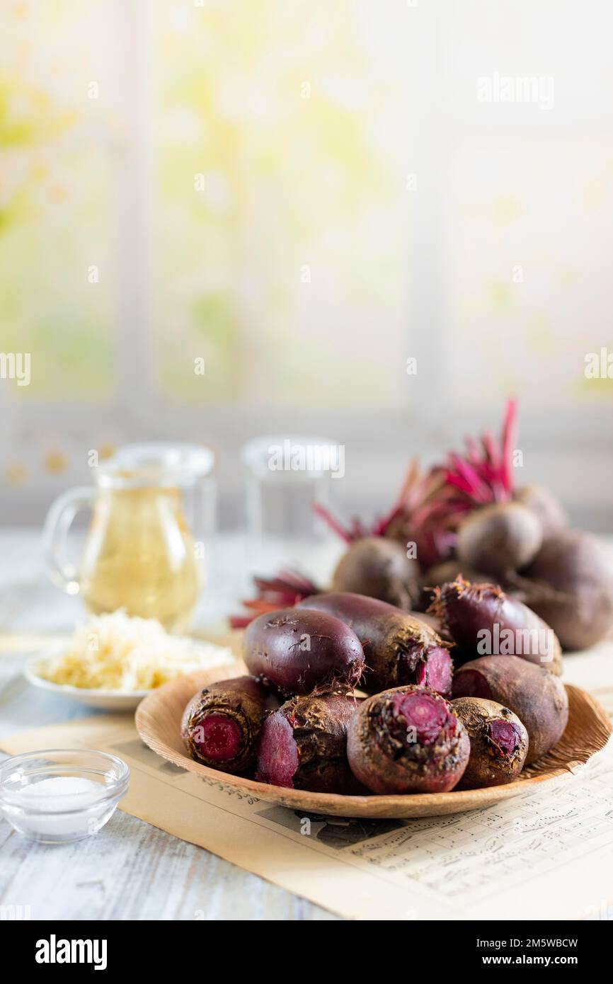 Food photography, beetroot (beta) pickling, beetroot Stock Photo - Alamy