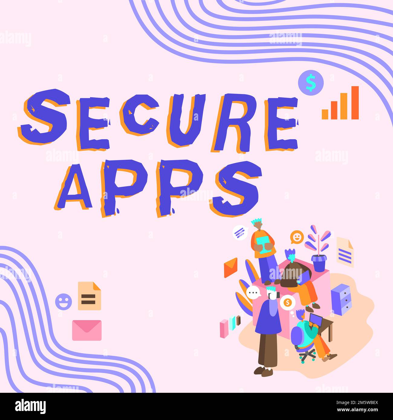 Writing displaying text Secure Apps. Conceptual photo protect the ...