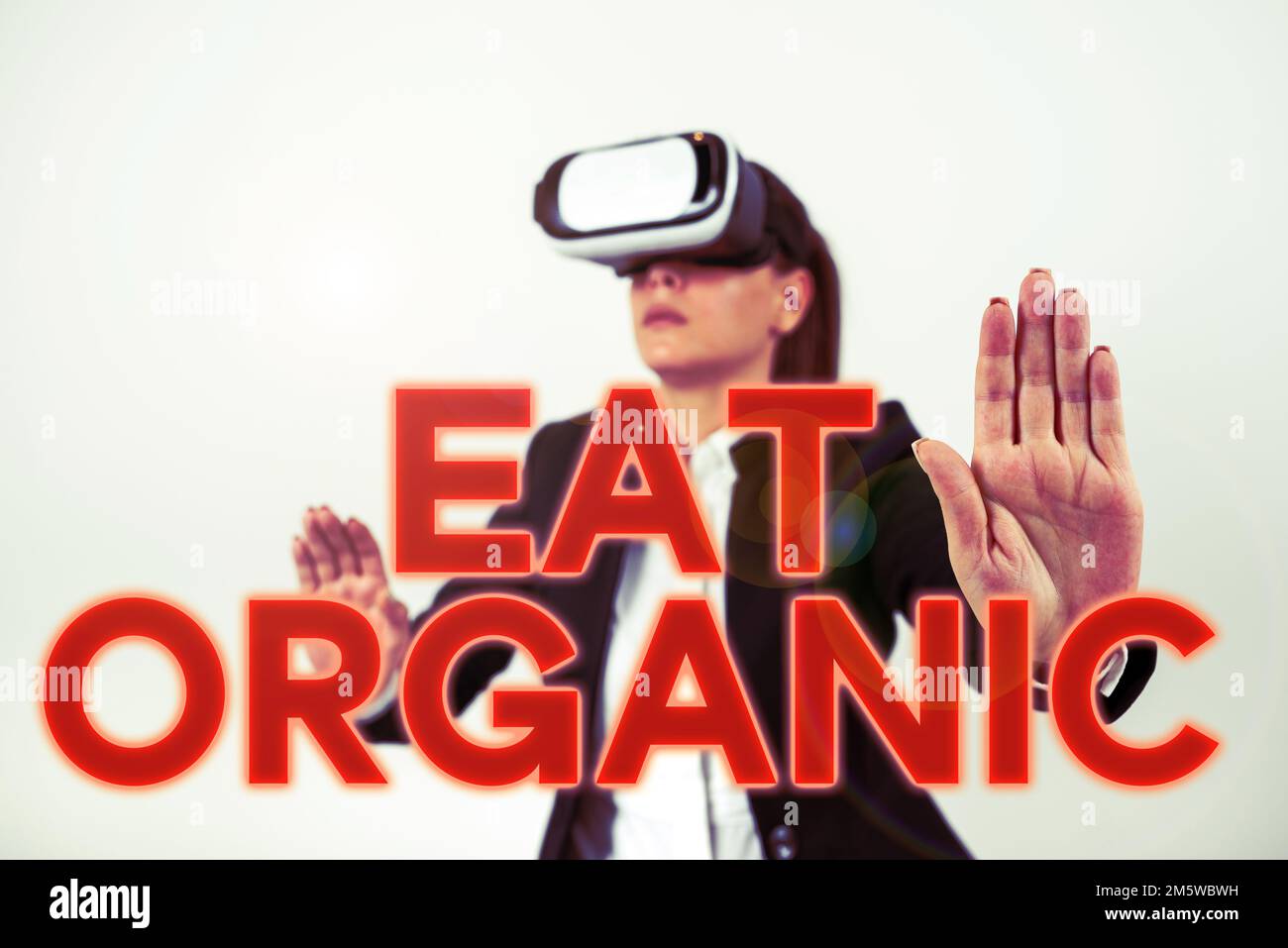 Hand writing sign Eat Organic. Concept meaning Reduction of eating ...