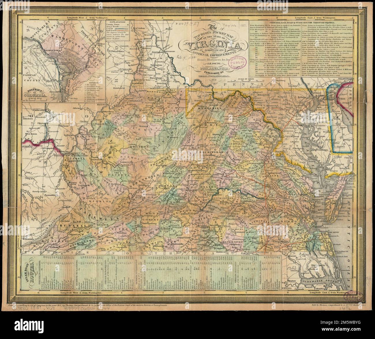 The tourist's pocket map of the state of Virginia : exhibiting its ...