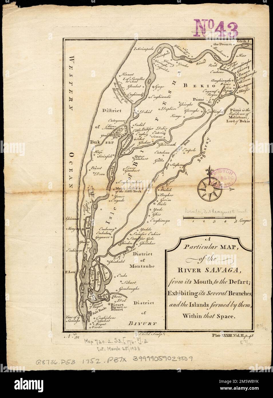 A particular map of the River Sanaga, from its mouth, to the desart ...