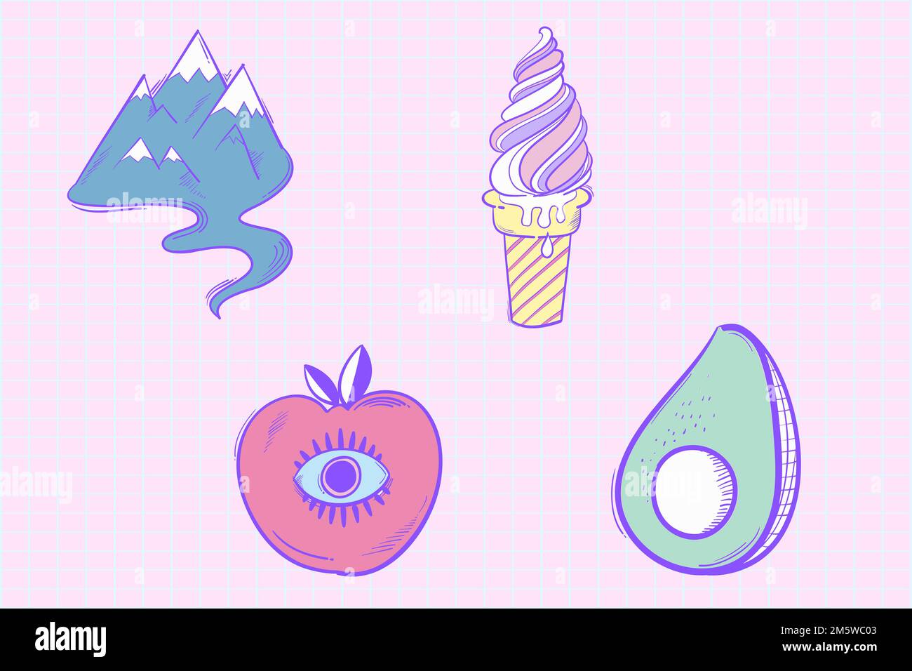 Funky hand drawn sticker vector Stock Vector Image & Art - Alamy