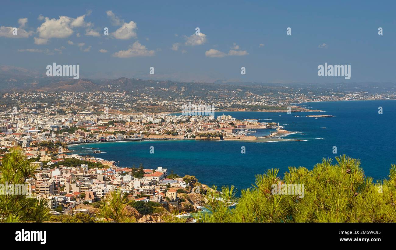 Venetian old town, general view from above, blue sky with white clouds ...