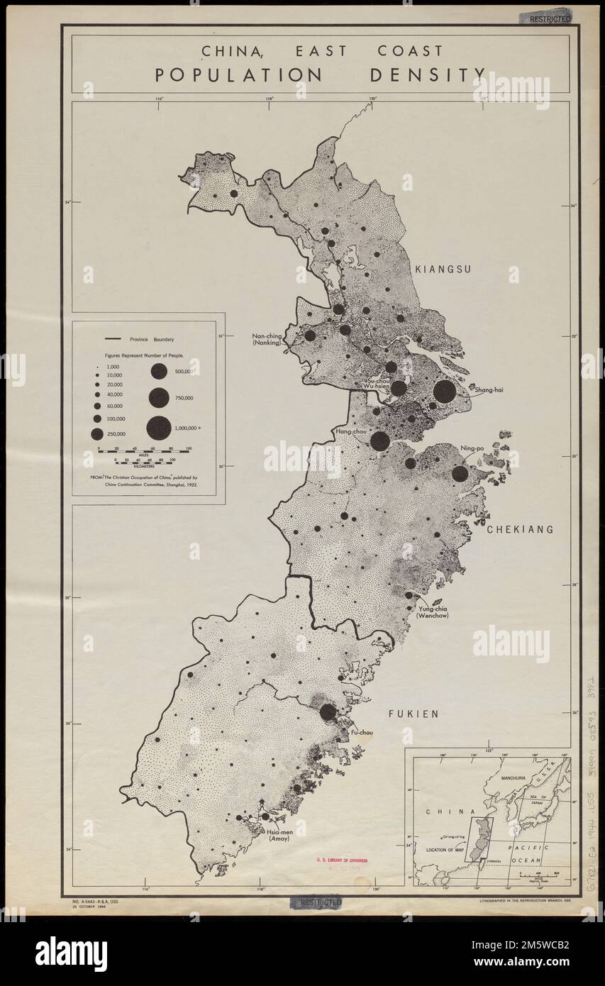 China east coast population density. In lower left corner: No. A-5443-R ...
