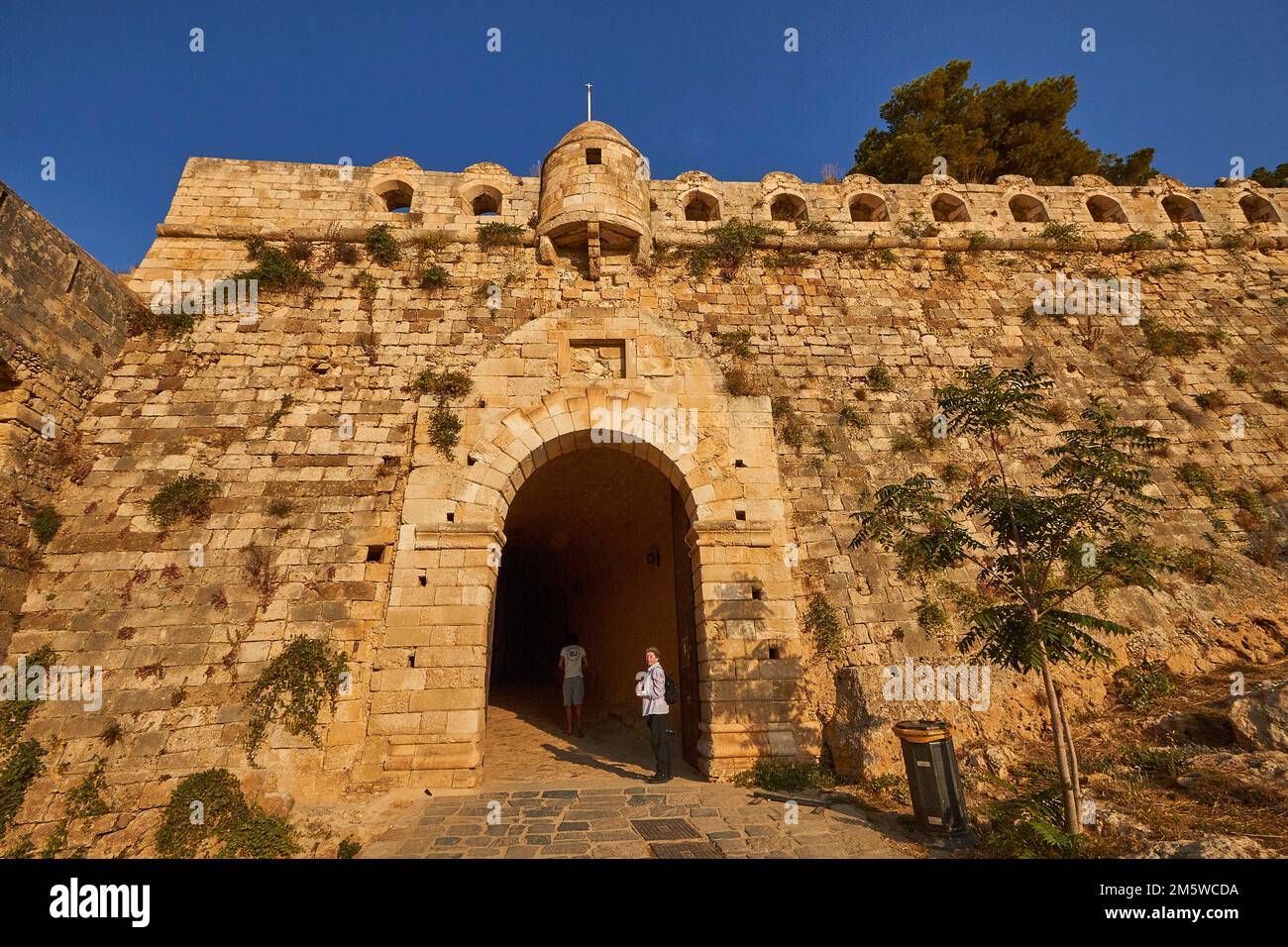 Fortezza, Venetian sea fortress, entrance gate, woman in gateway ...