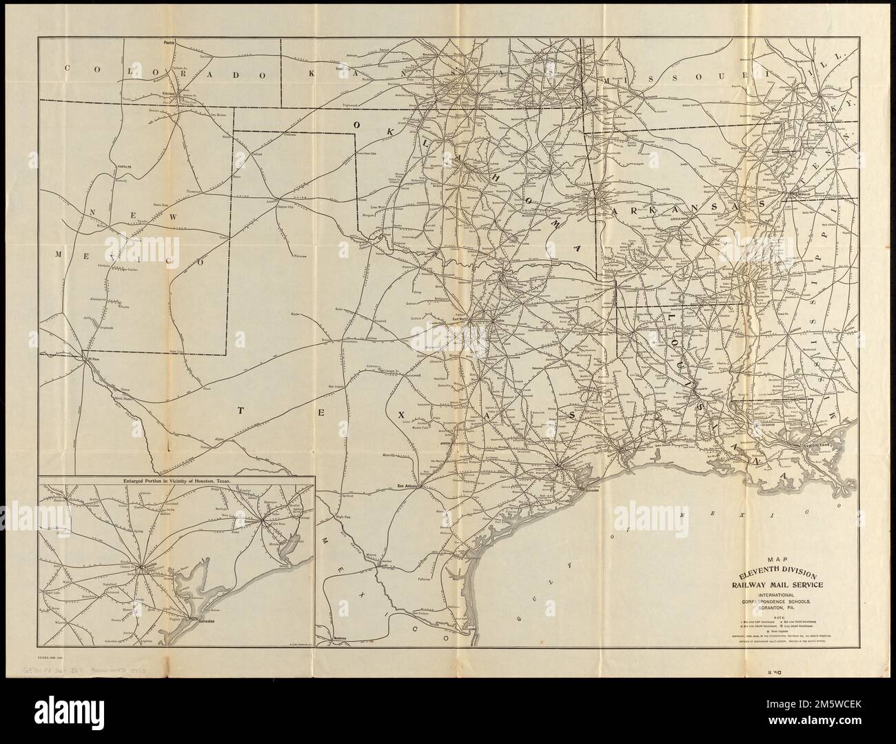 Map eleventh division railway mail service. Inset: Enlarged portion in ...