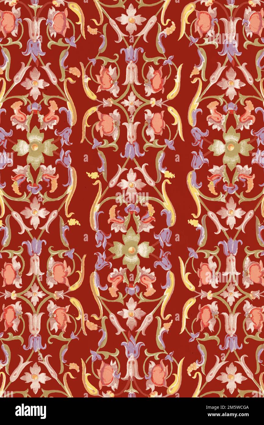 Red floral patterned background design Stock Vector Image & Art - Alamy