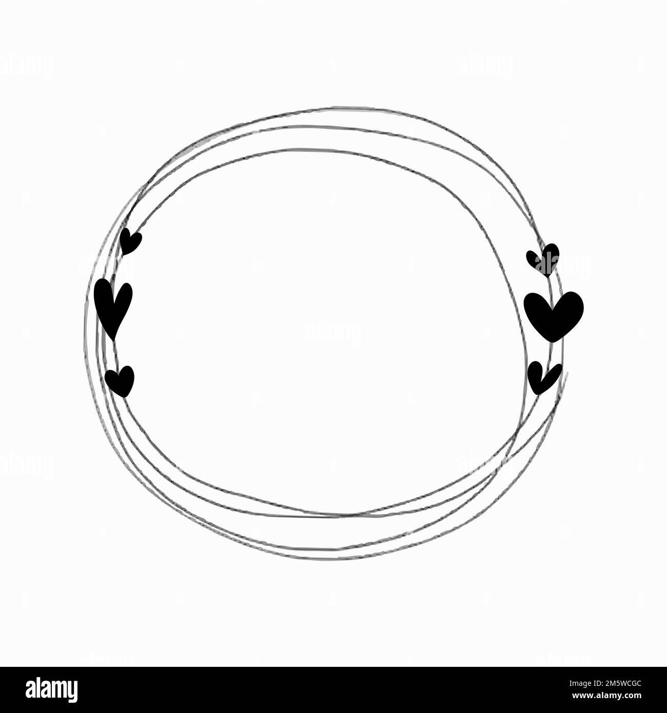 Doodle heart frame vector Stock Vector Image & Art - Alamy