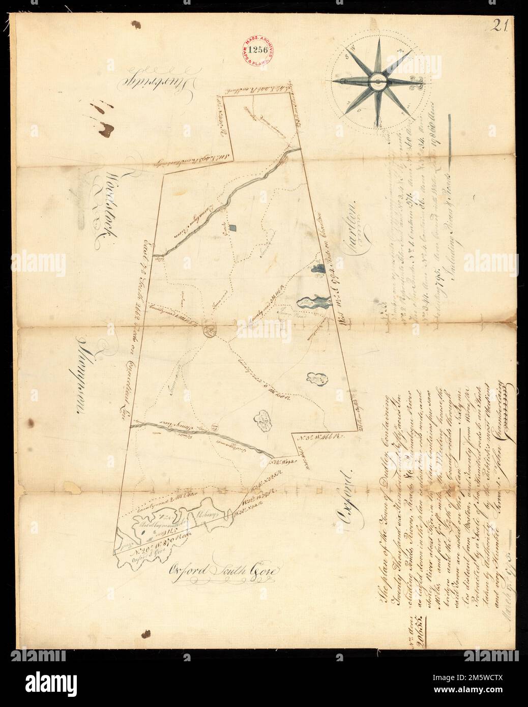 Plan of Dudley surveyed by John Chamberlin dated March 17, 1795 ...